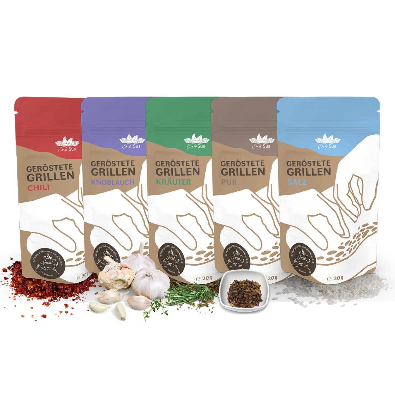 EntoSus | Crunchy roasted crickets "Sample Pack" | Edible insects - EntoSus